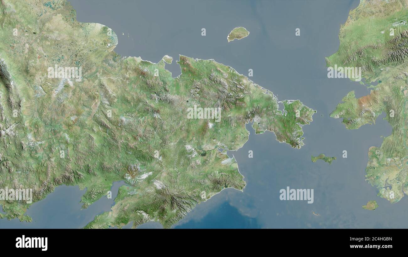 Chukot, autonomous province of Russia. Satellite imagery. Shape ...