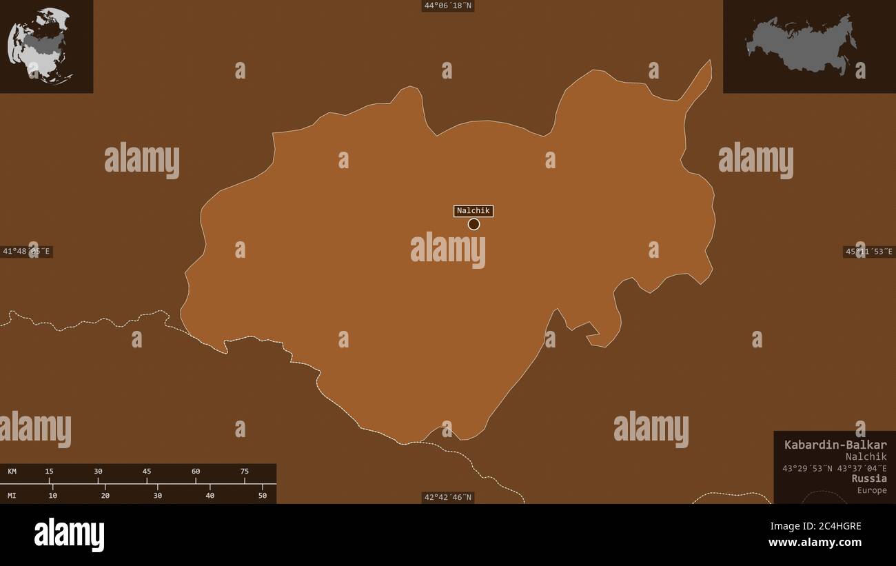 Kabardin-Balkar, republic of Russia. Patterned solids with lakes and ...