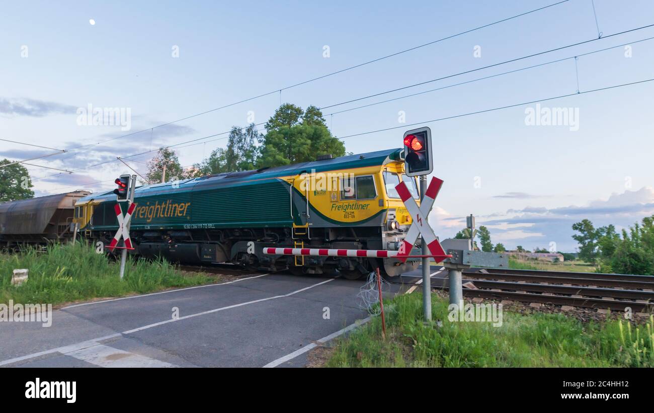 Germany , Krimnitz , 02.06.2020 , A train from Freightliner at the ...