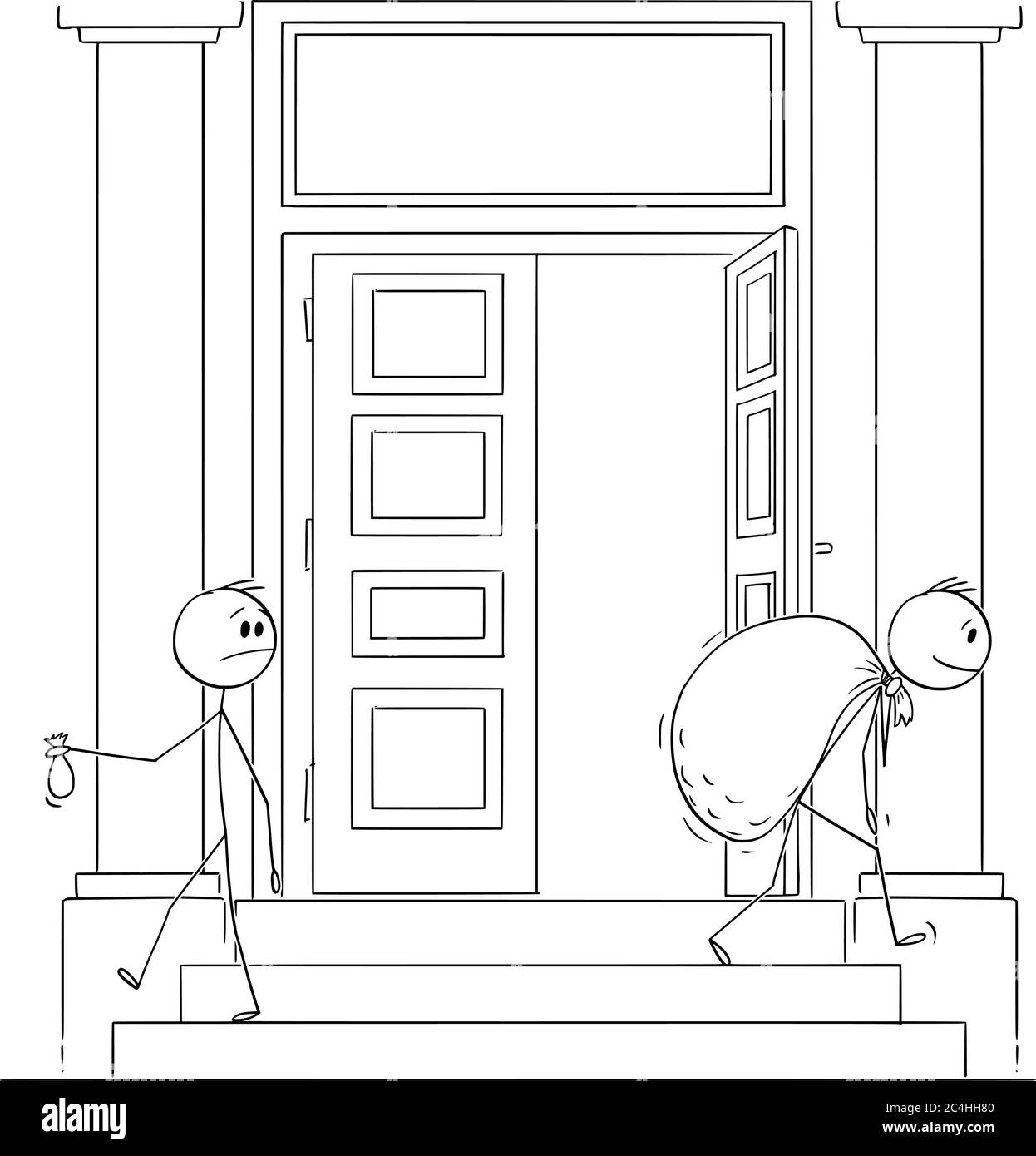 Vector cartoon stick figure drawing conceptual illustration of ...