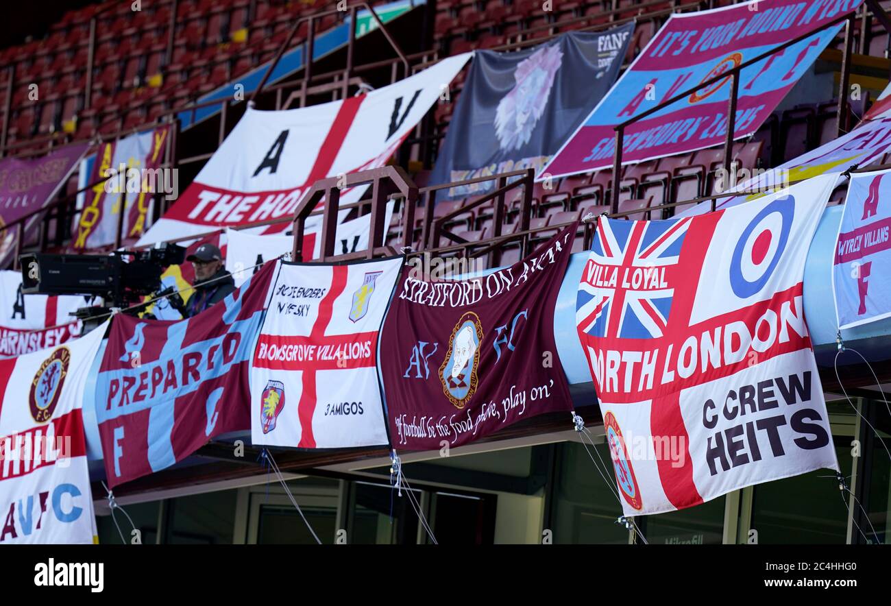 Flags on display prior to the Premier League match at Villa Park ...