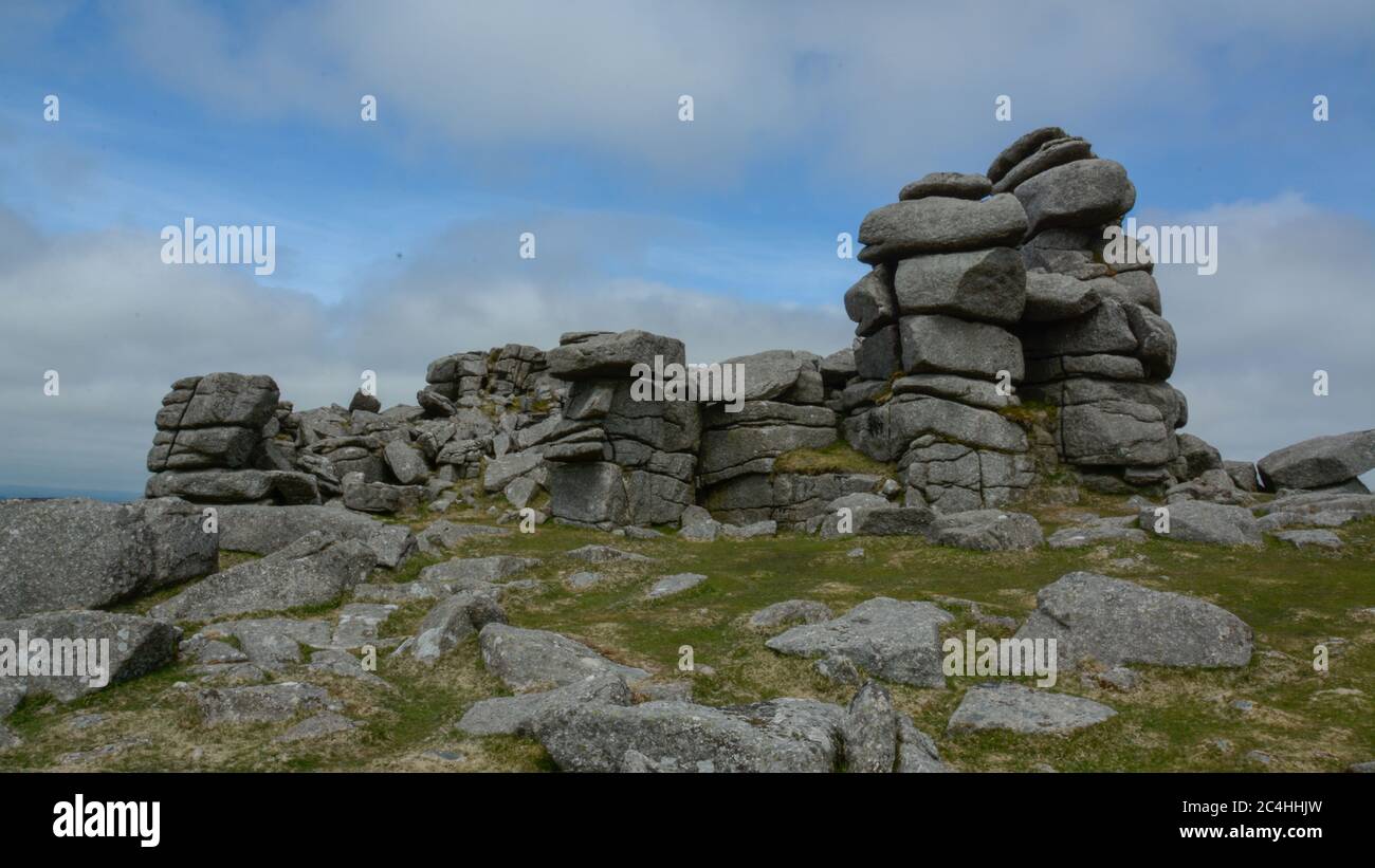 Great Staple Tor on Dartmoor in Devon, England Stock Photo - Alamy