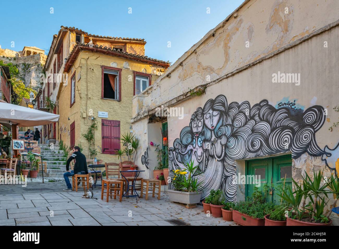 Plaka old historical neighborhood in Athens, Greece Stock Photo - Alamy