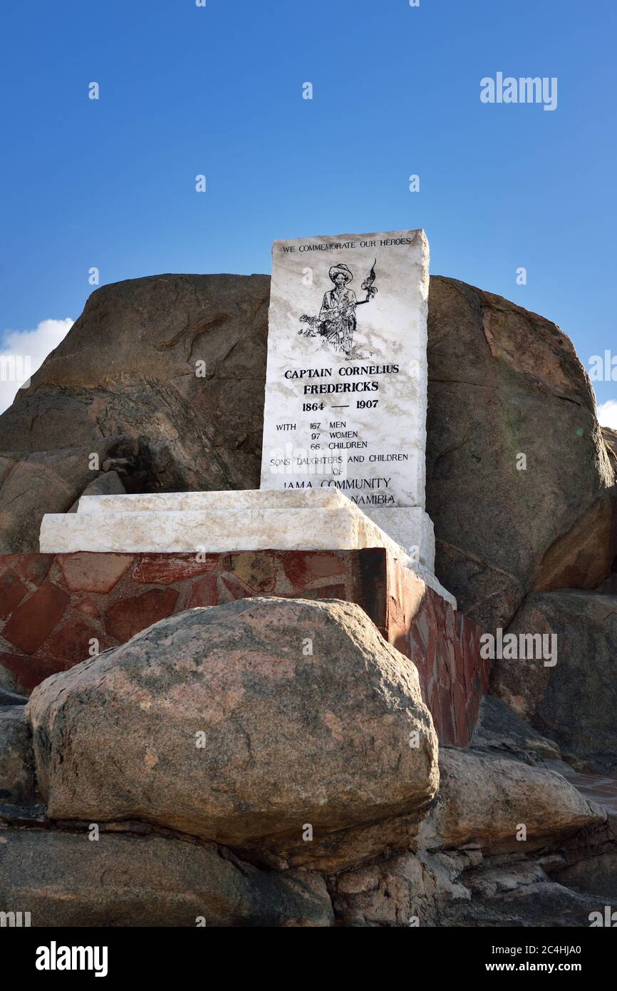 LUDERITZ, NAMIBIA - JAN 26, 2016: Monument of Captain Cornelius ...