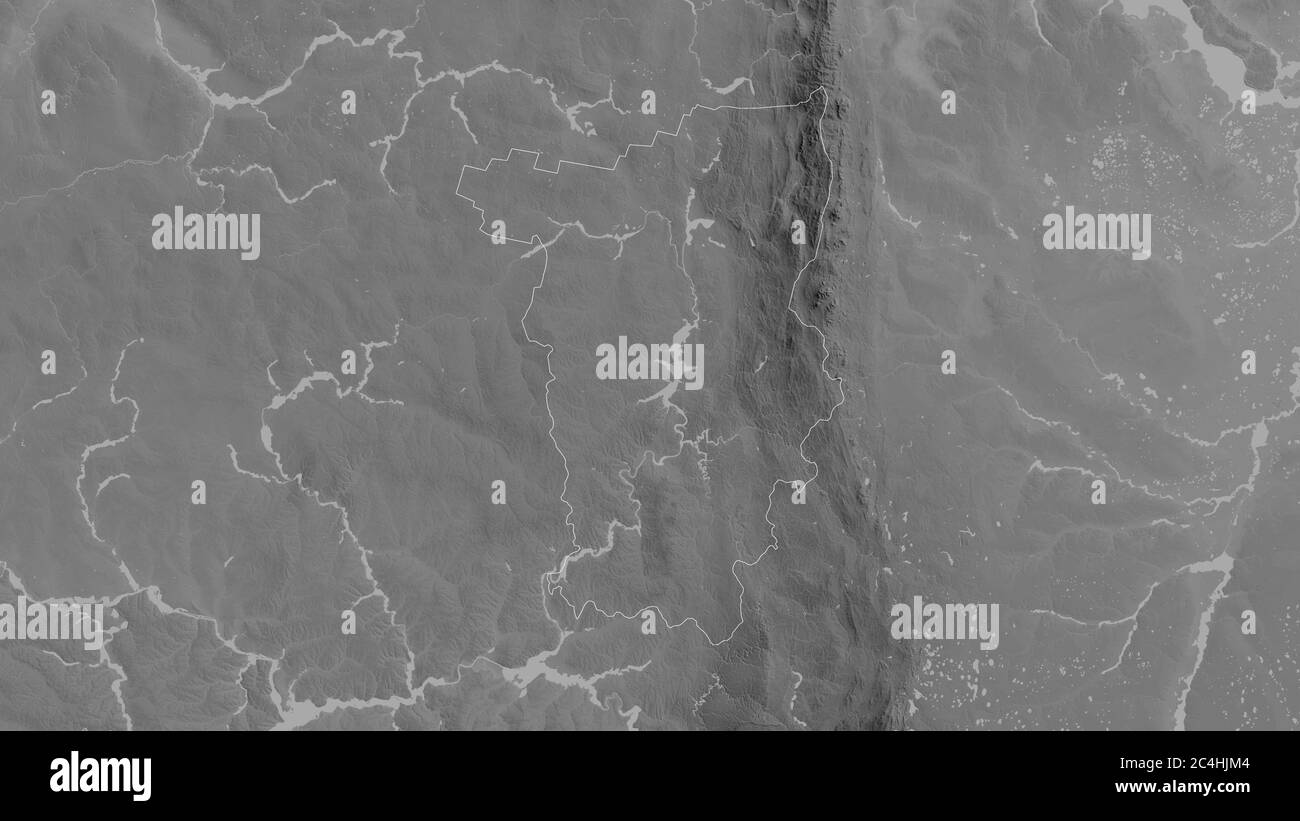 Perm', territory of Russia. Grayscaled map with lakes and rivers. Shape ...