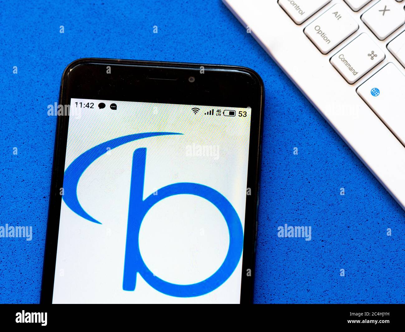 In this photo illustration e-commerce brain MD logo is seen displayed ...