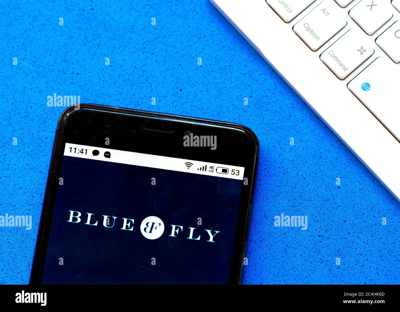 In this photo illustration e-commerce BlueFly logo is seen displayed on ...