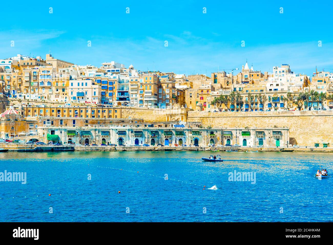 Valletta, Malta - 30 March 2019: Landscape of old Valletta with old ...