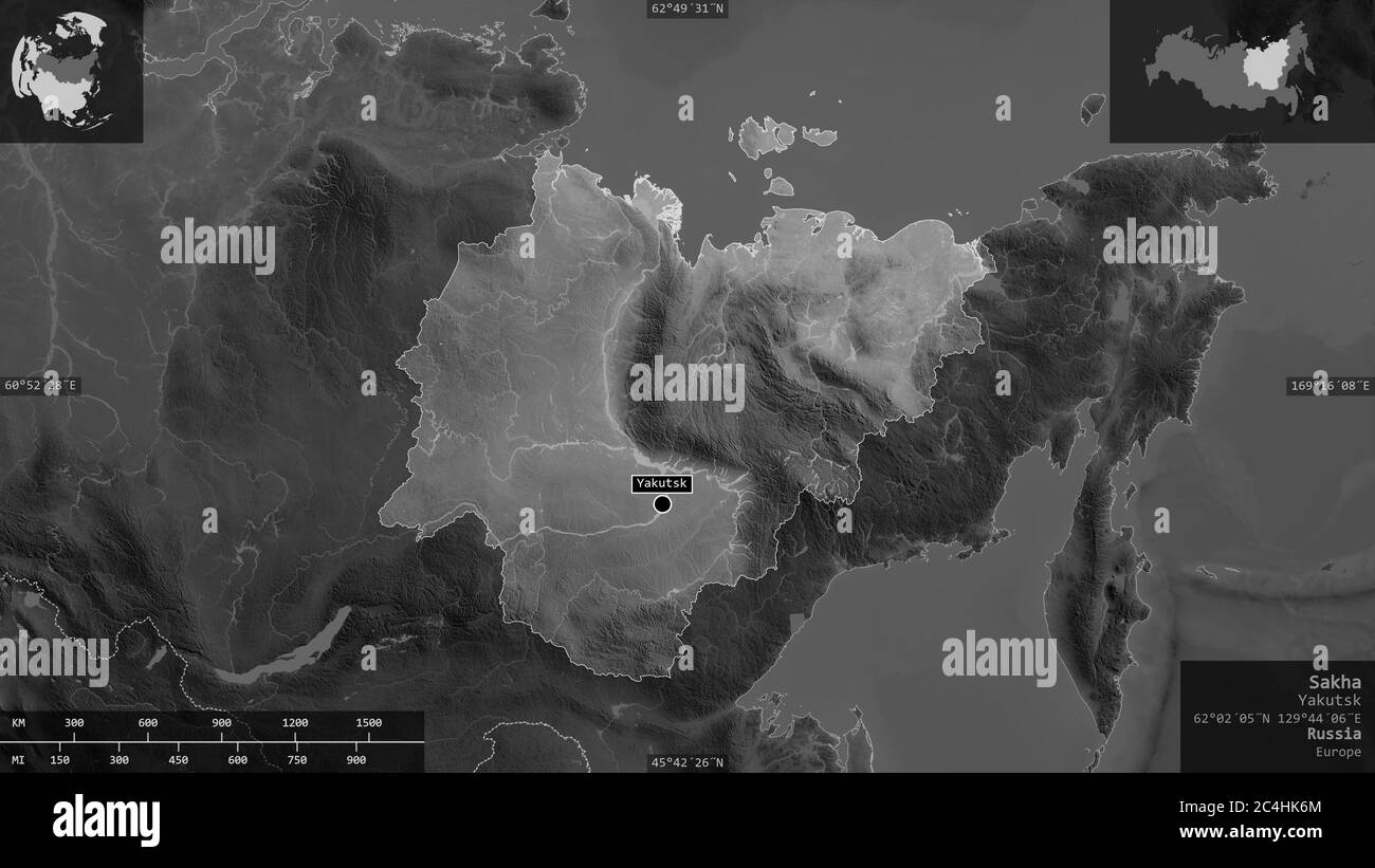 Sakha outline map Black and White Stock Photos & Images - Alamy