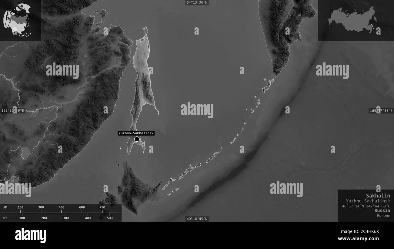 Outline map of sakhalin Black and White Stock Photos & Images - Alamy