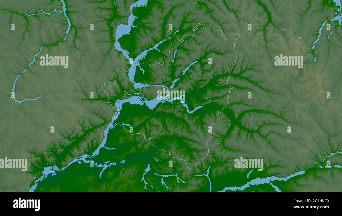 Samara, region of Russia. Colored shader data with lakes and rivers ...