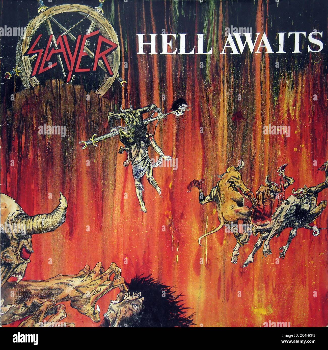Slayer Hell Awaits No Bar Codes 12'' Vinyl Lp - Vintage Record Cover ...