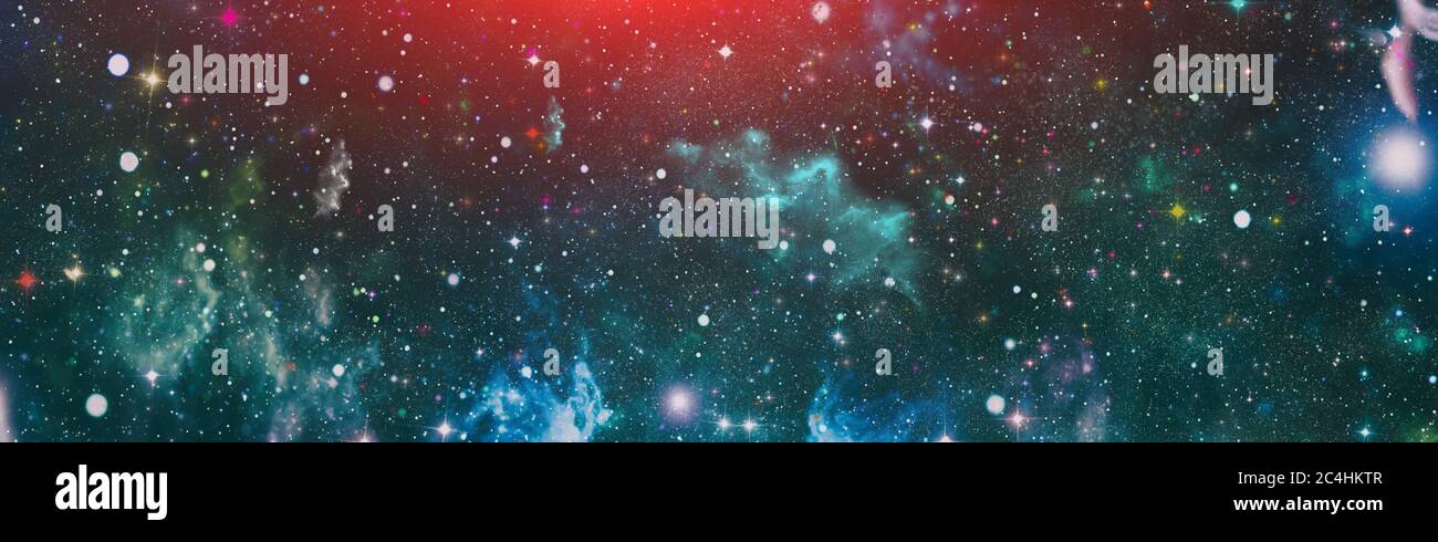 Chaotic space background. Planets, stars and galaxies in outer space ...