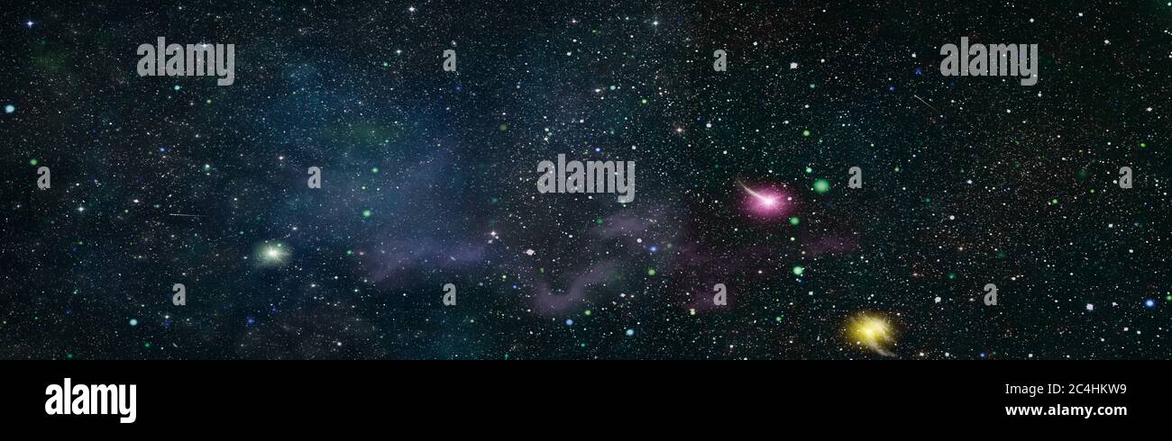 Chaotic space background. Planets, stars and galaxies in outer space ...