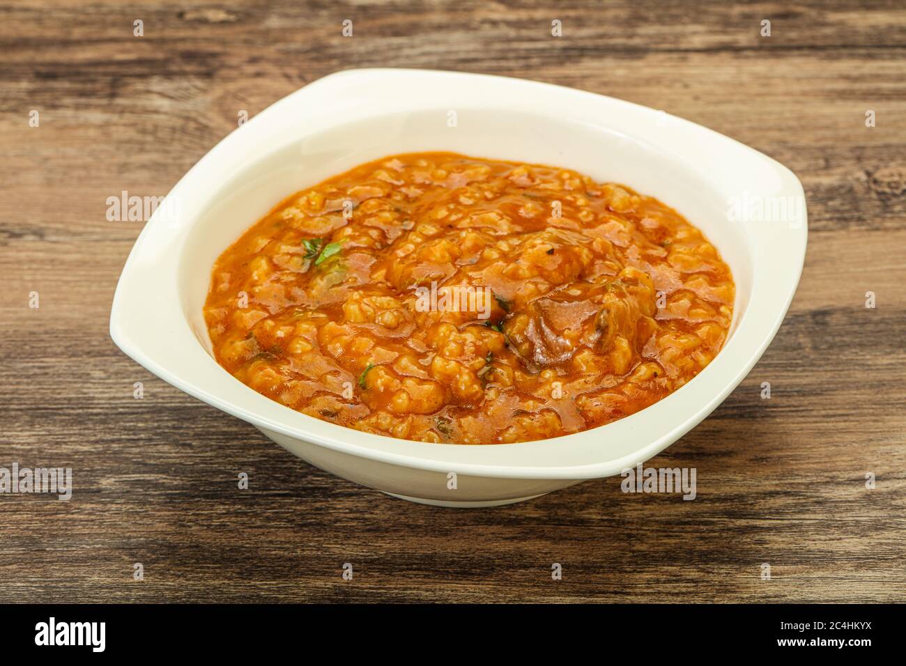 Traditional Georgian Kharcho soup with meat and spices Stock Photo - Alamy