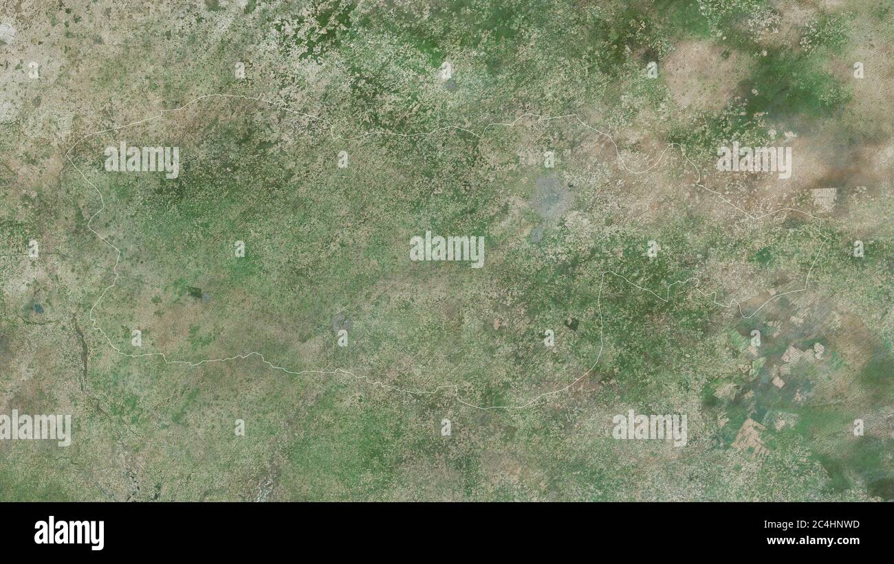 Diourbel, region of Senegal. Satellite imagery. Shape outlined against ...