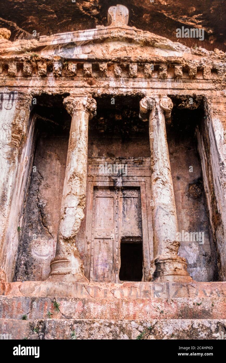 Tomb of Amyntas Fethiye Lycian rock tomb built 350BC Stock Photo - Alamy