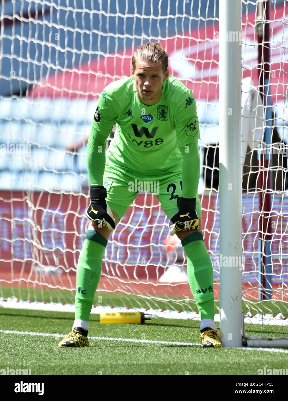Aston Villa goalkeeper Orjan Nyland during the Premier League match at ...