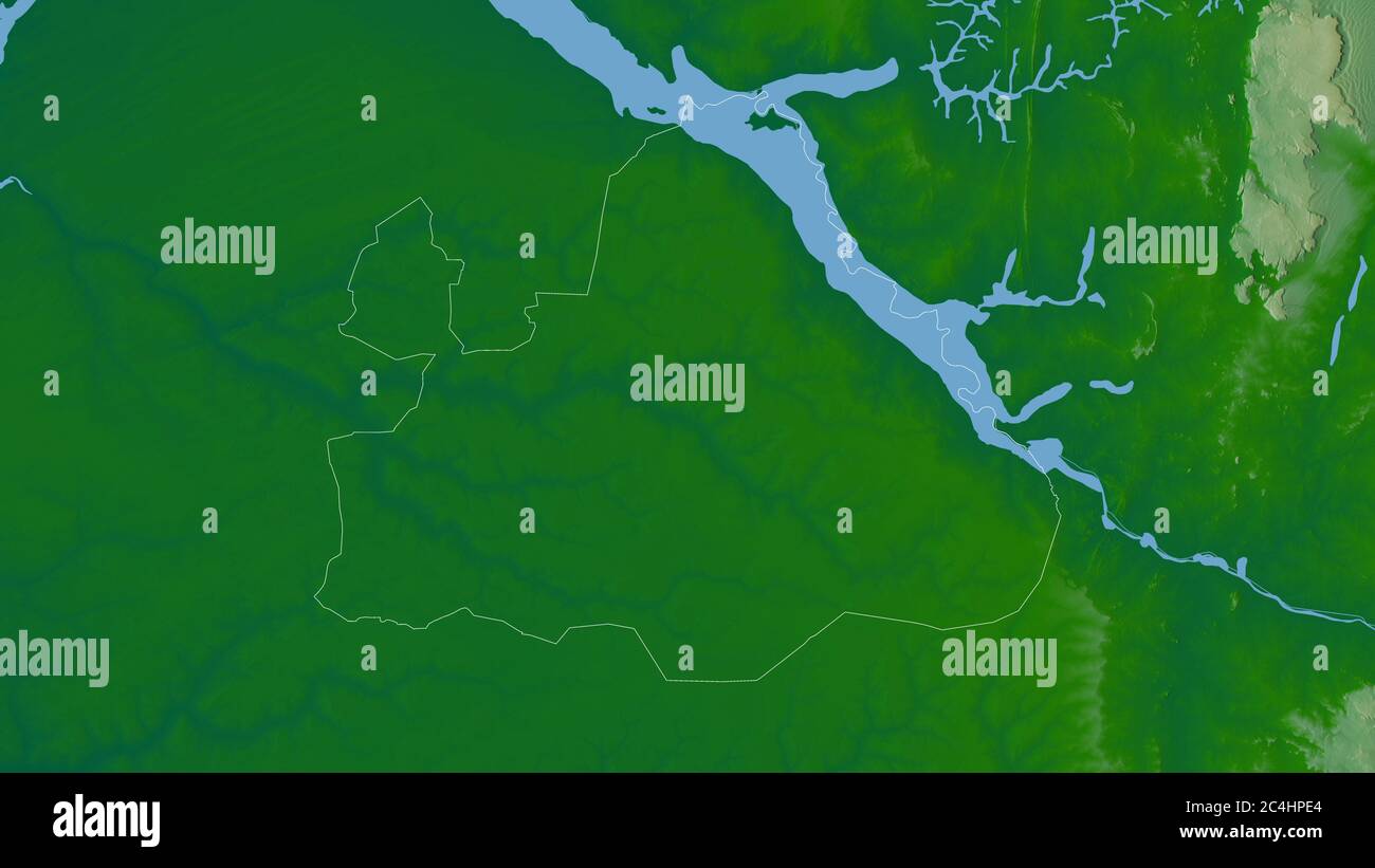 Matam, region of Senegal. Colored shader data with lakes and rivers ...