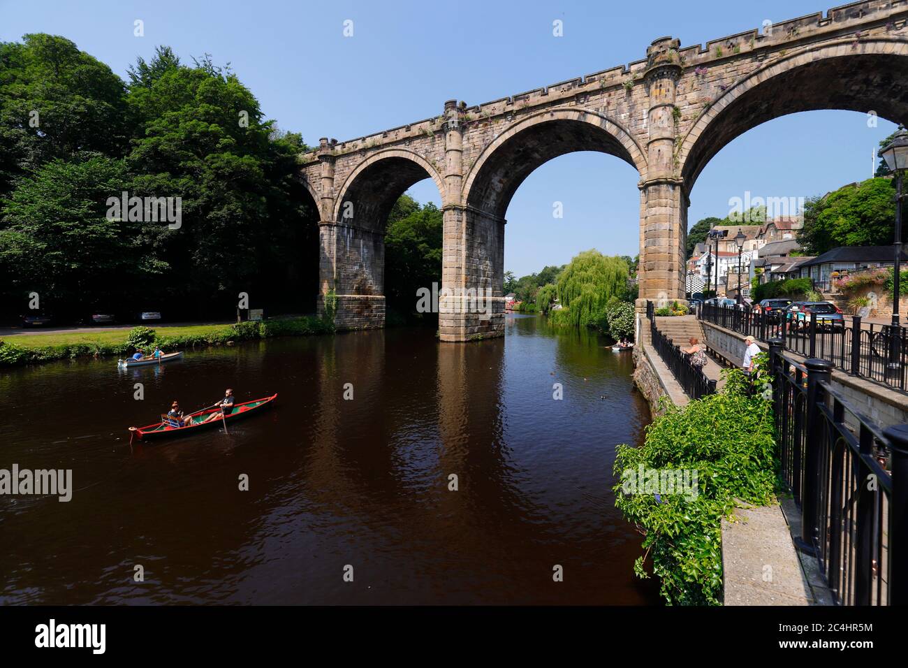 Knaresborough Viaduct & the River Nidd in Knaresborough Stock Photo - Alamy