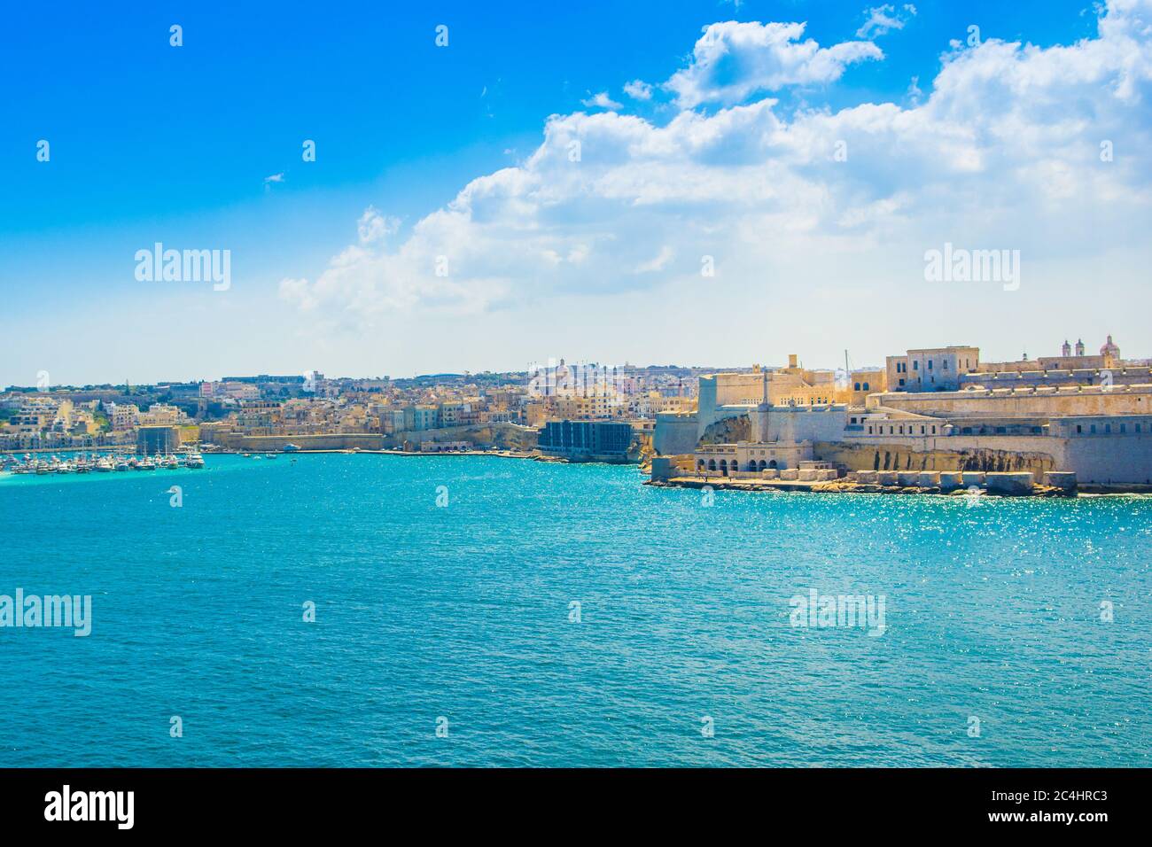 Architectural details of the fortification wall of Fort Saint Angelo ...