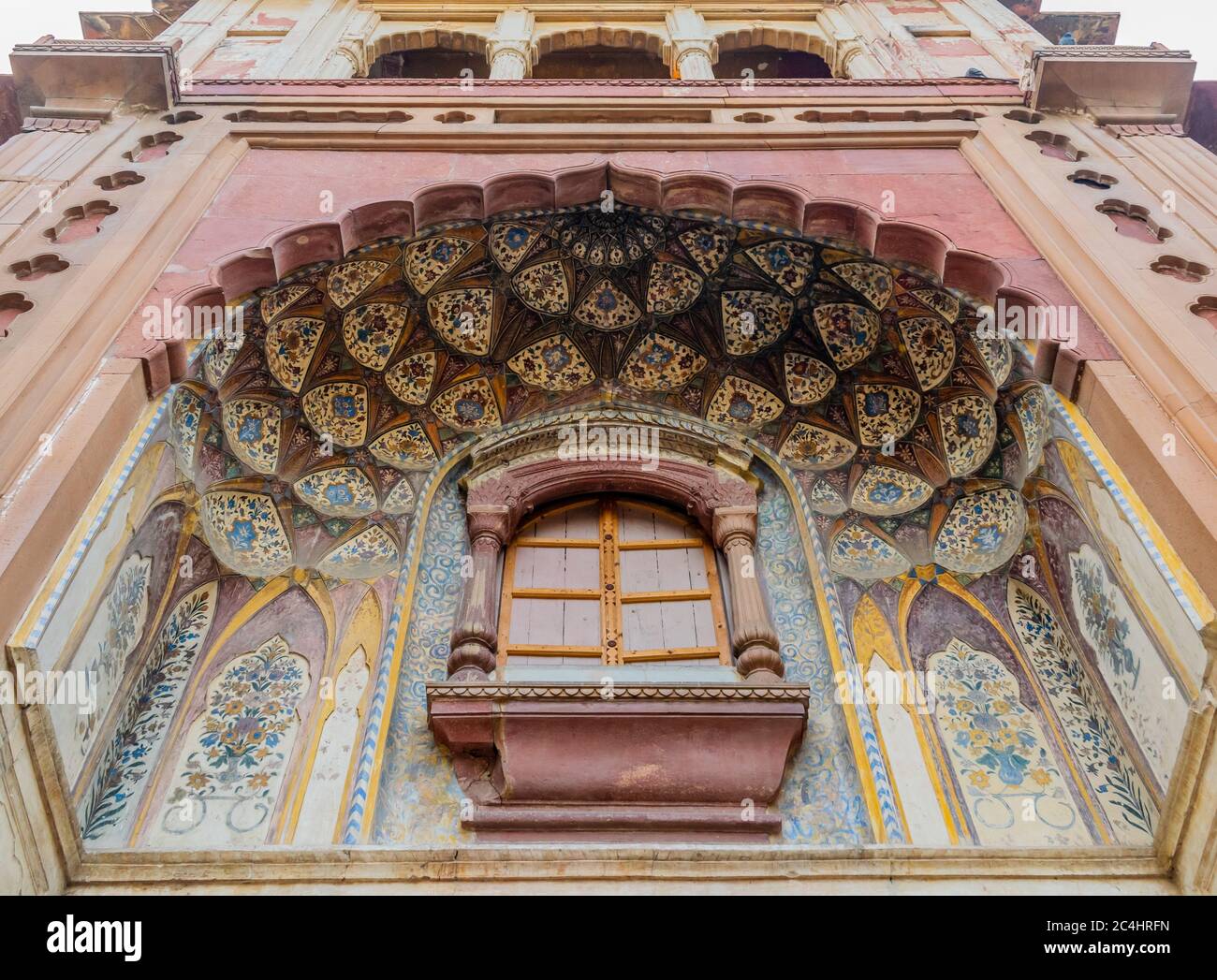 Delhi, India; Feb, 2020 : the mughal wall art on the gateway of the ...