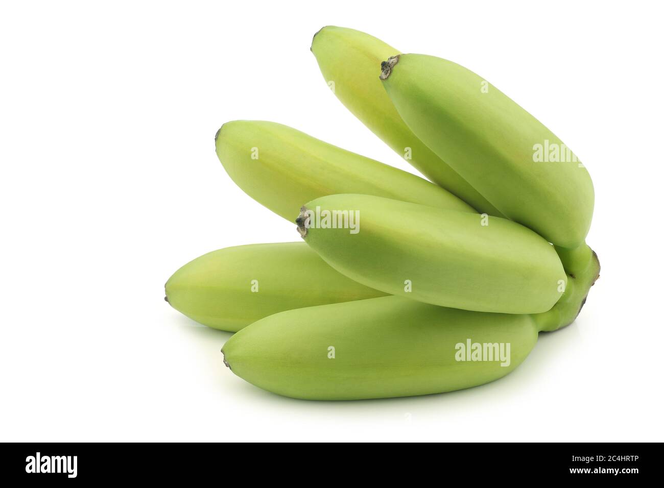 a bunch of small snack bananas on a white background Stock Photo - Alamy