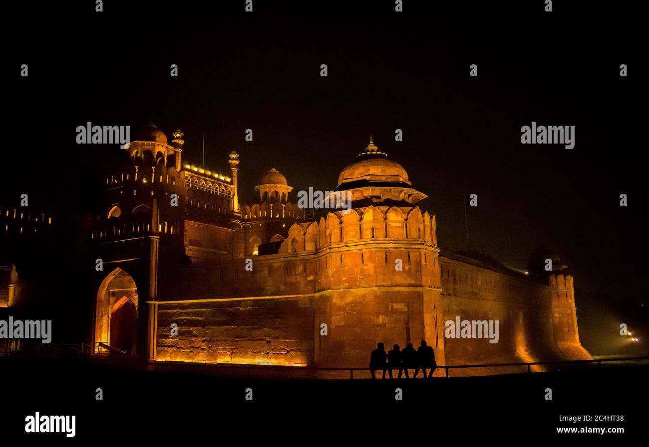 Red Fort Delhi At Night