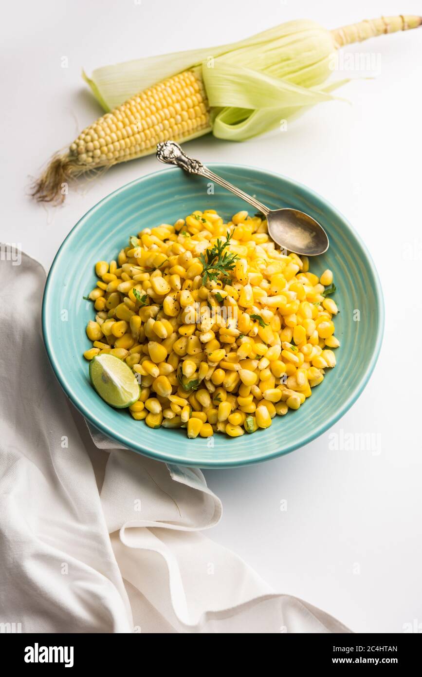 Spicy Masala Sweet Corn is a tasty roadside Indian snack, which is very ...