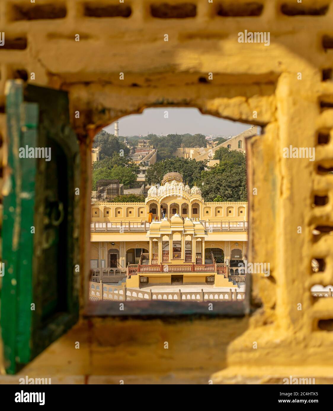 Jaipur, Rajasthan, India; a view of the inner courtyard from a small ...