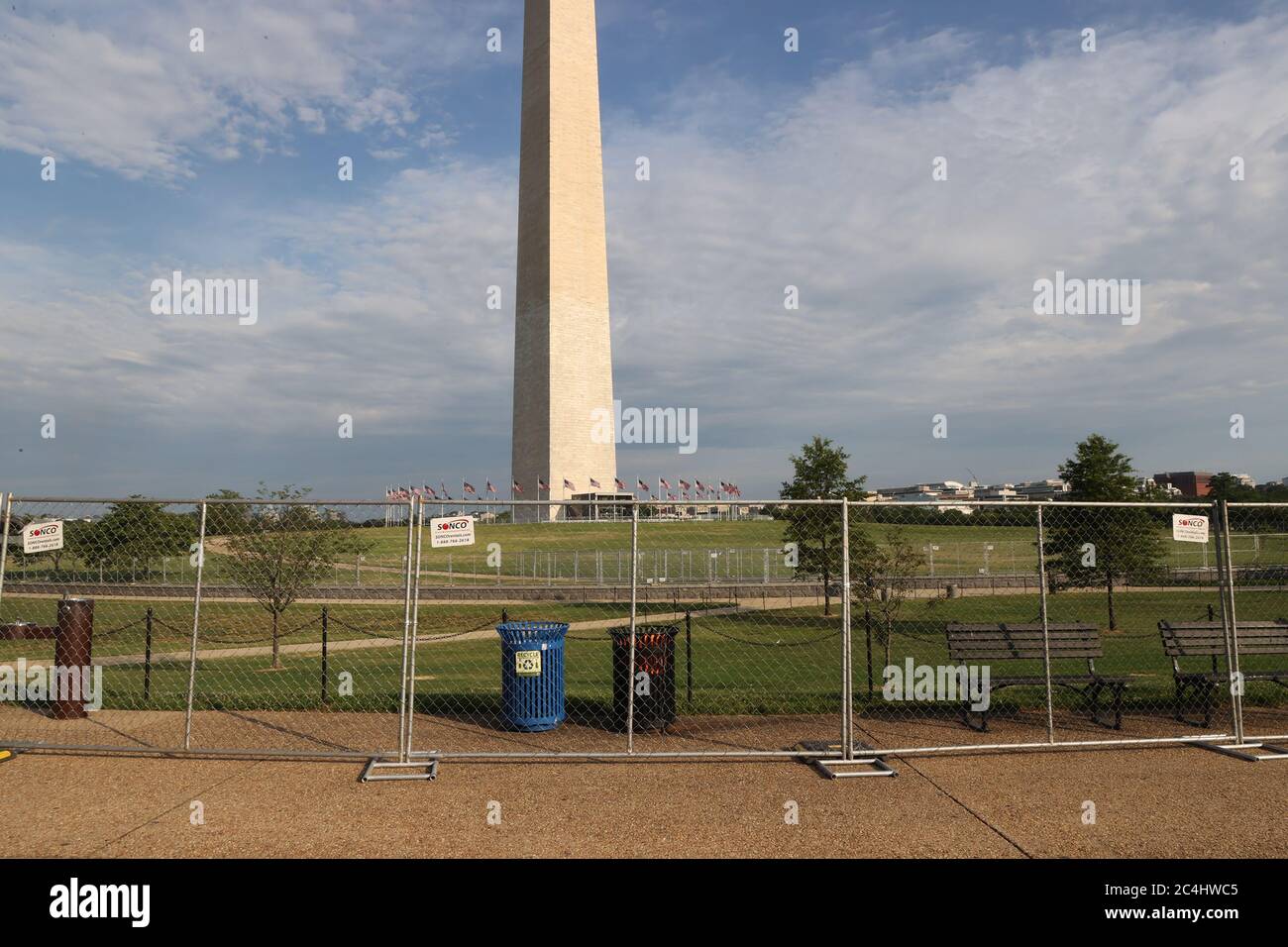 WASHINGTON D.C. - JUNE 27: View of fencing installed around the ...