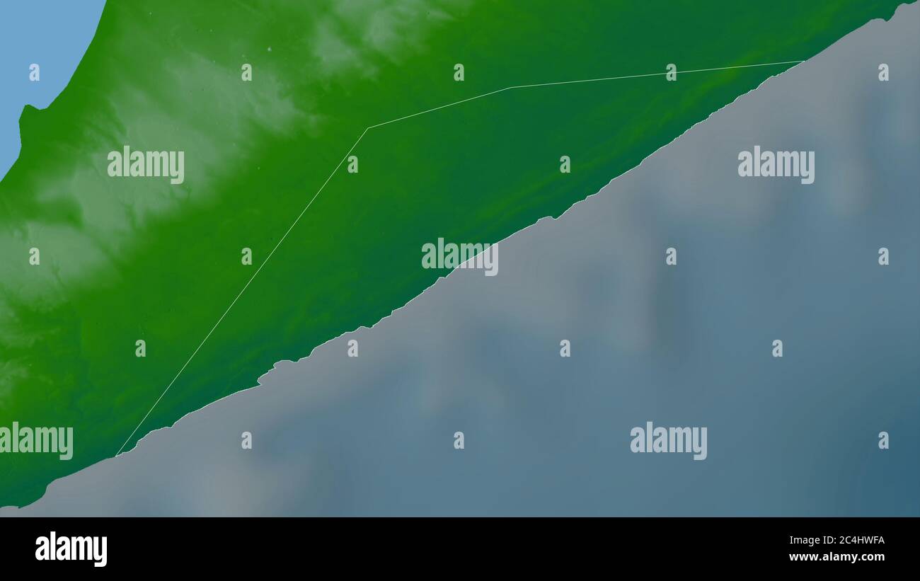 Banaadir, region of Somalia. Colored shader data with lakes and rivers ...