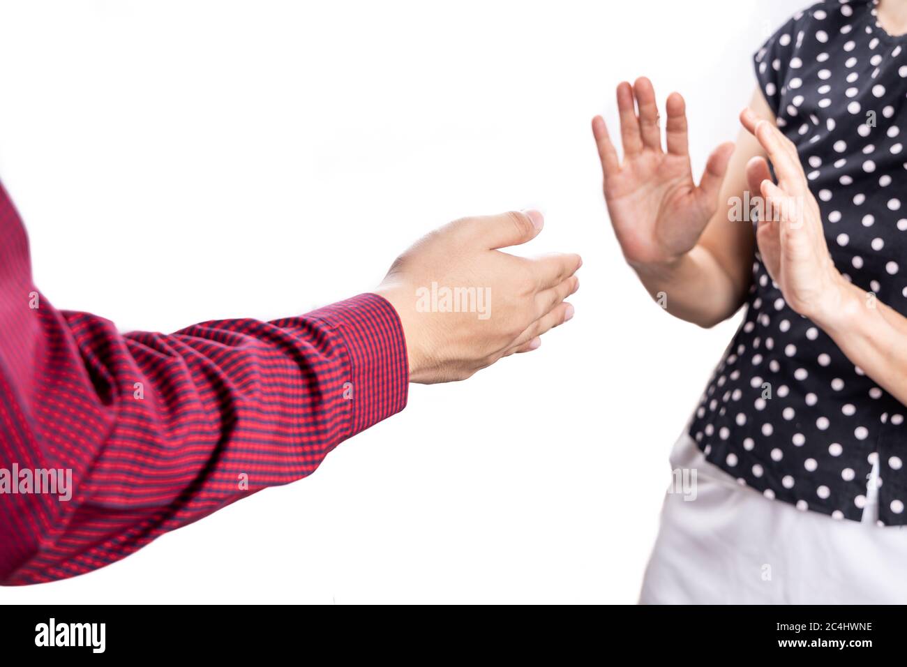 Person refused handshake to prevent coronovrus covid-19 transmission ...