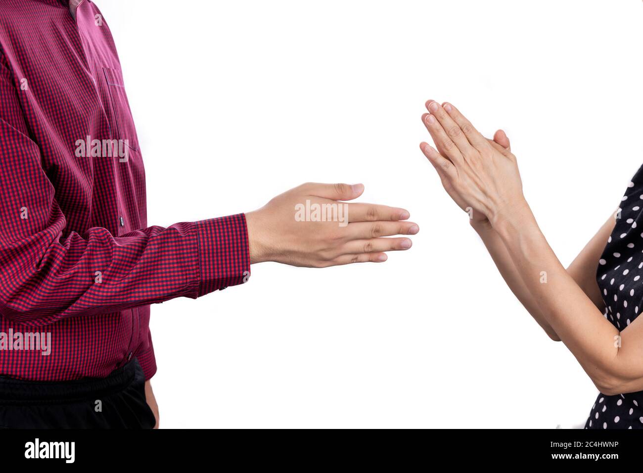 Person refused handshake to prevent coronovrus covid-19 transmission ...