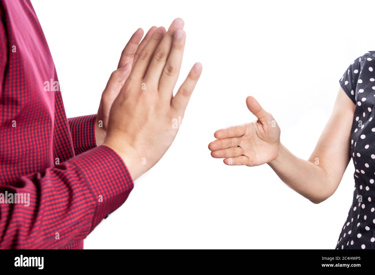 Person refused handshake to prevent coronovrus covid-19 transmission ...