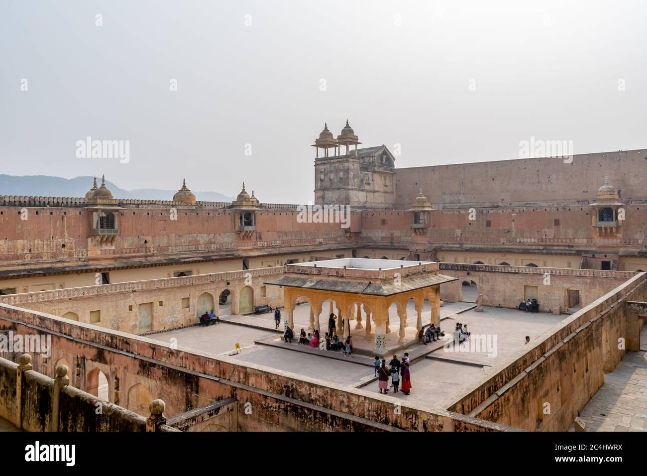 Jaipur, Rajasthan, India; Feb, 2020 : the inner courtyard of the Amber ...