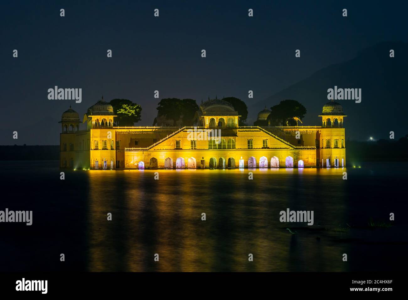 The view of Jal Mahal at night, Jaipur, Rajasthan, India Stock Photo ...
