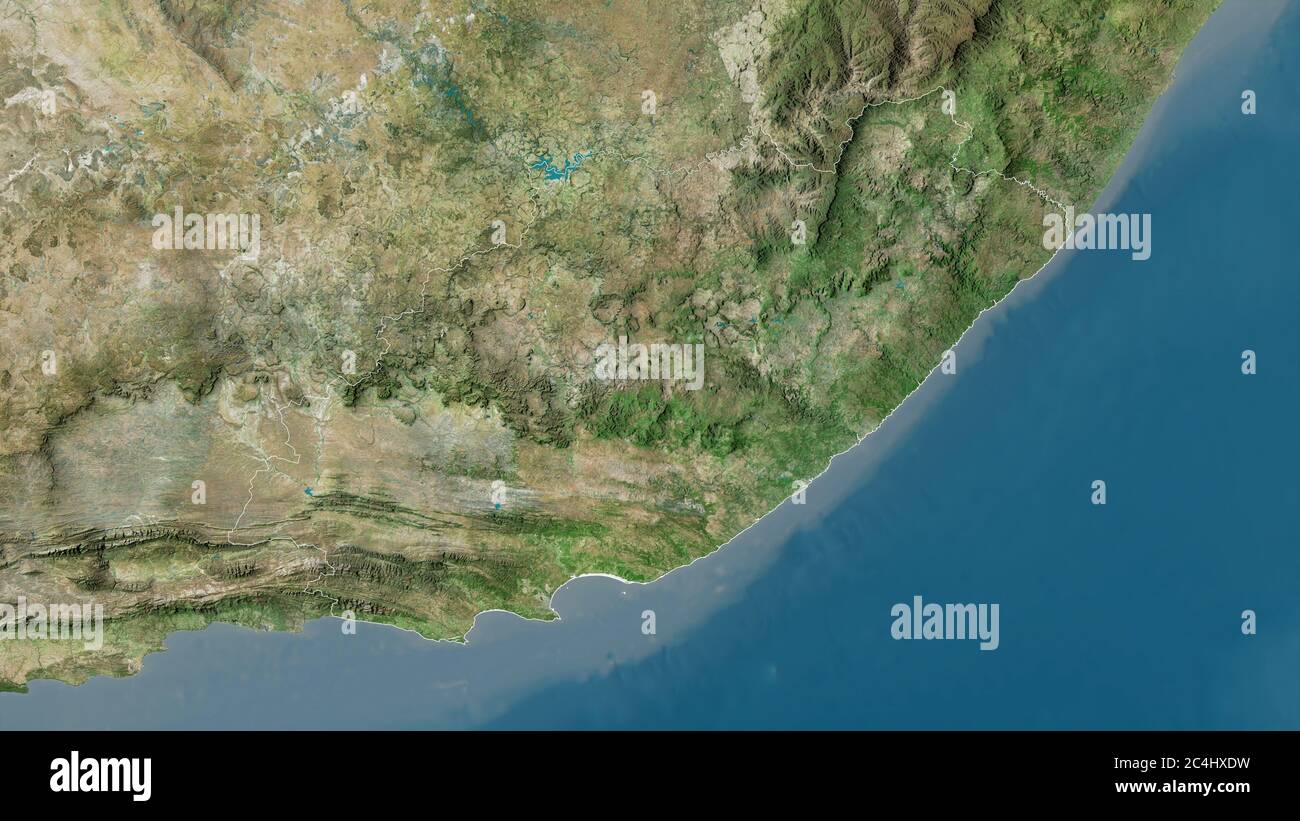 Eastern Cape, province of South Africa. Satellite imagery. Shape ...