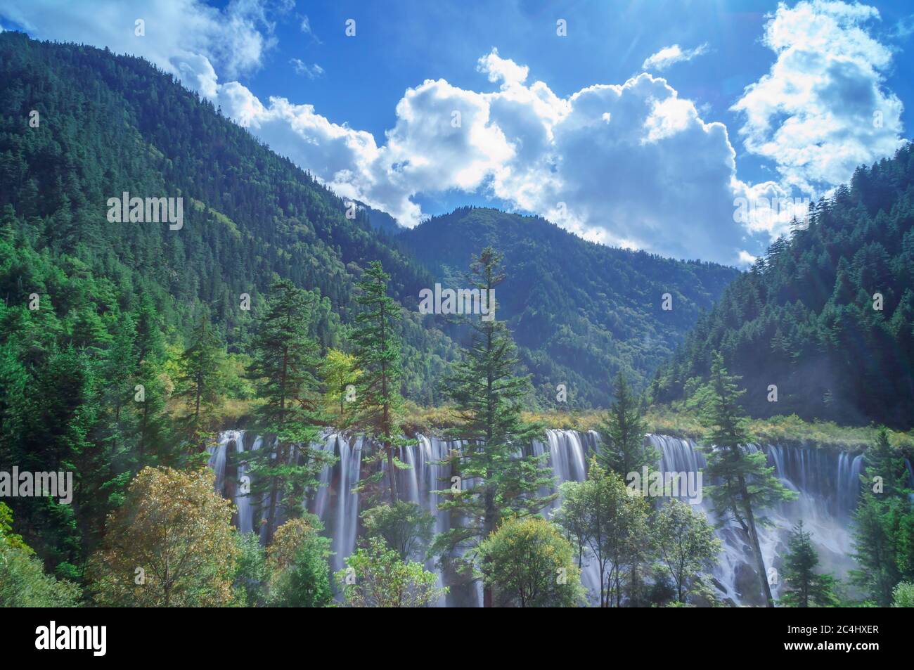 Beautiful and fresh scenery landscape in the valley with mountains view ...