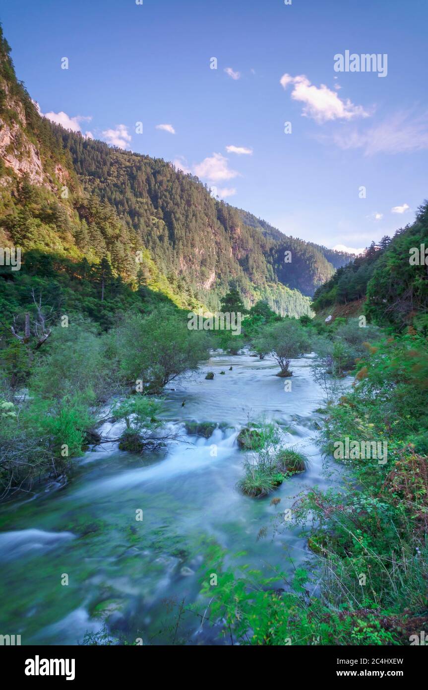 Beautiful and fresh scenery landscape with mountains view, reflection ...