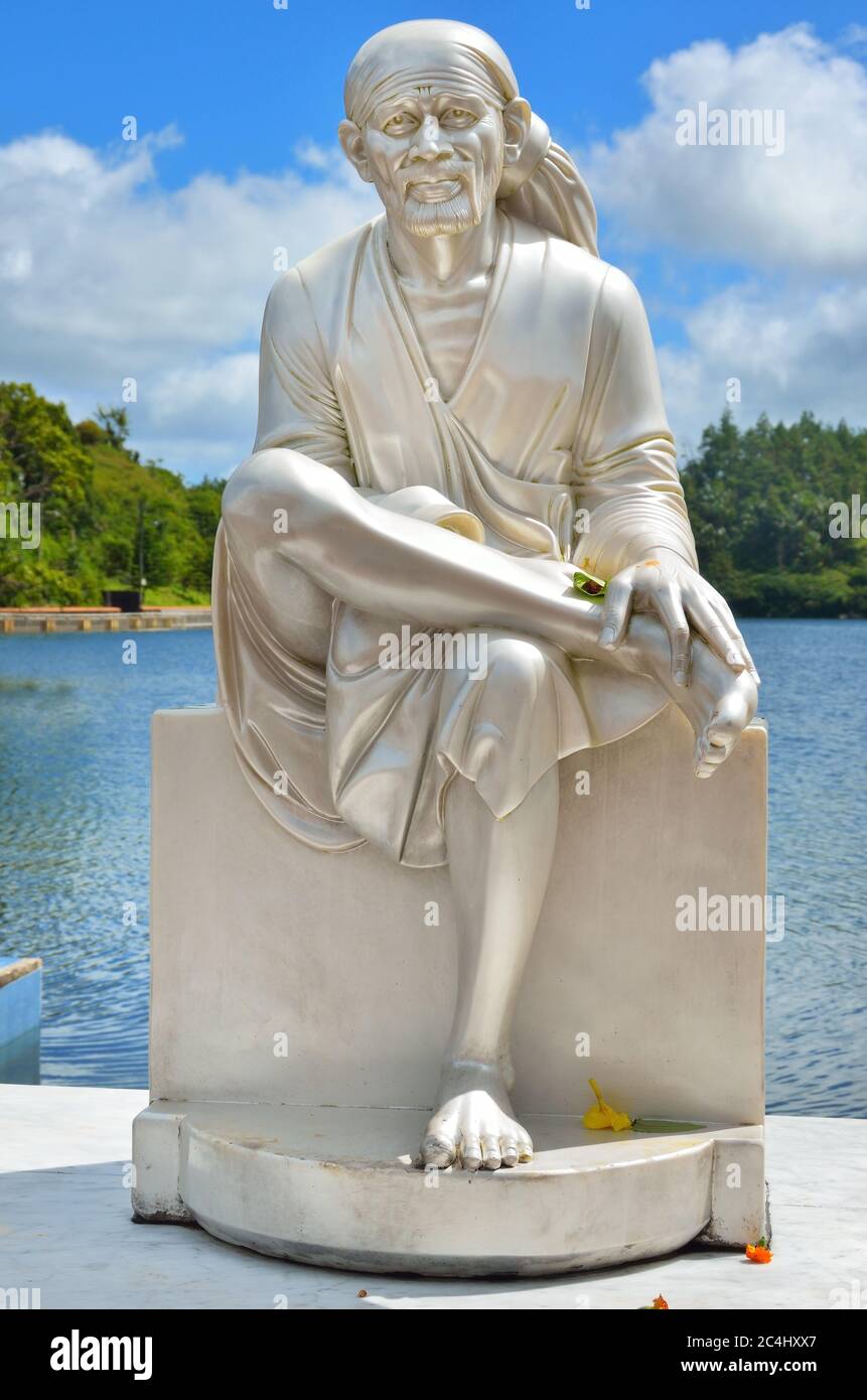 MAURITIUS - MAY 01, 2013: Monk statue in Grand Bassin - hindu temples ...