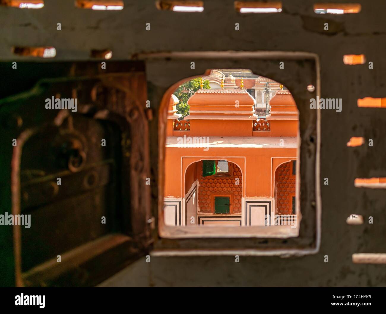 Jaipur, Rajasthan, India; a view of the inner courtyard from a small ...