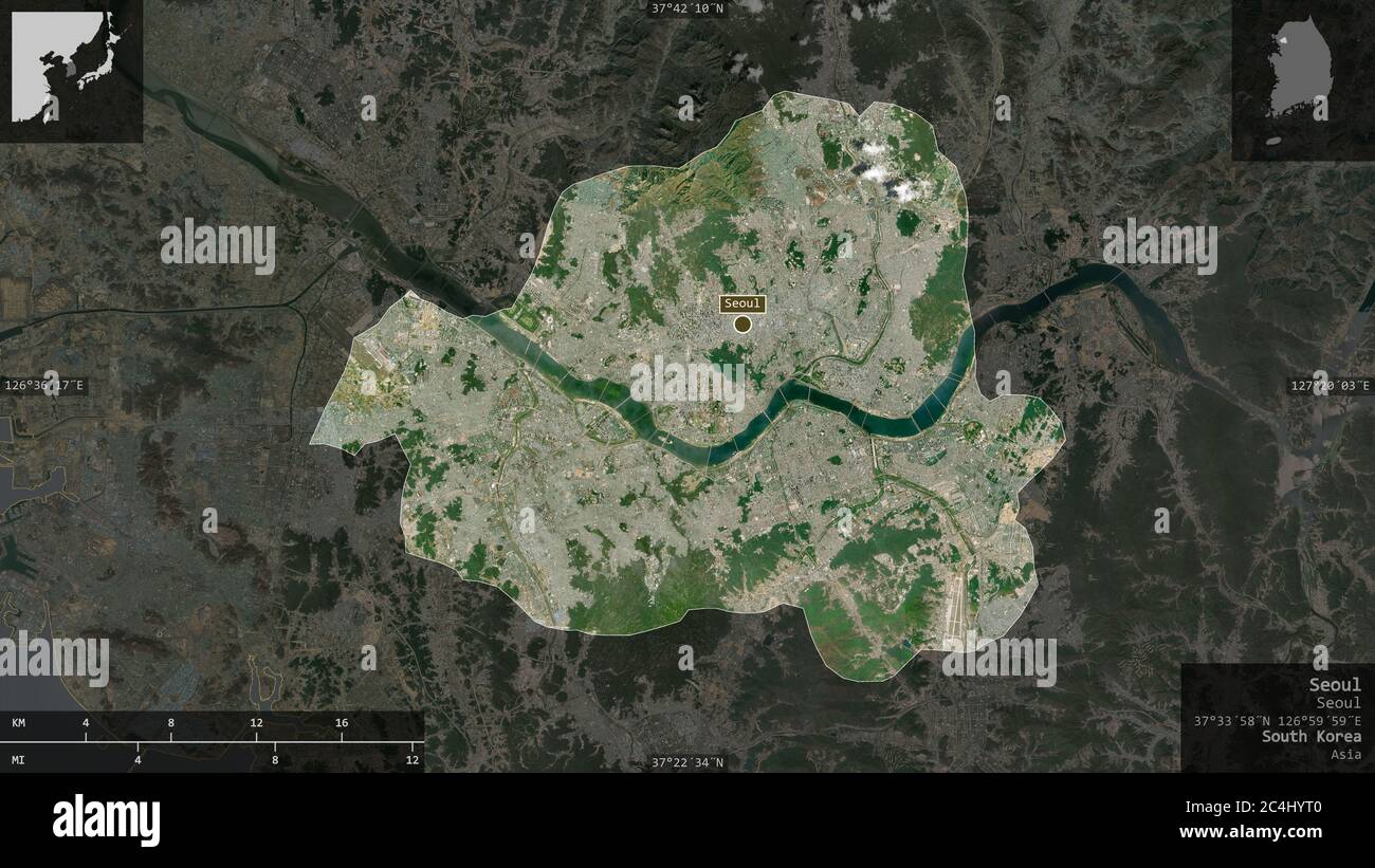 Satellite view of seoul map hi-res stock photography and images - Alamy