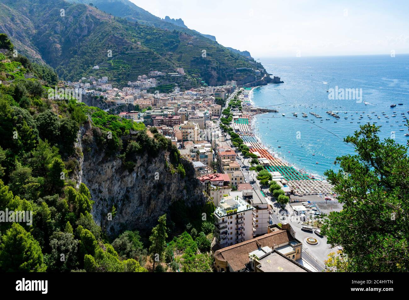 Italy, Campania, Maiori - 15 August 2019 - Maiori on the Amalfi coast ...