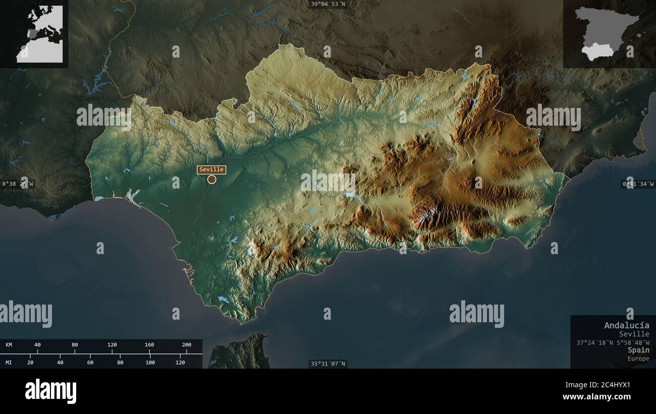 Map of andaluzia hi-res stock photography and images - Alamy