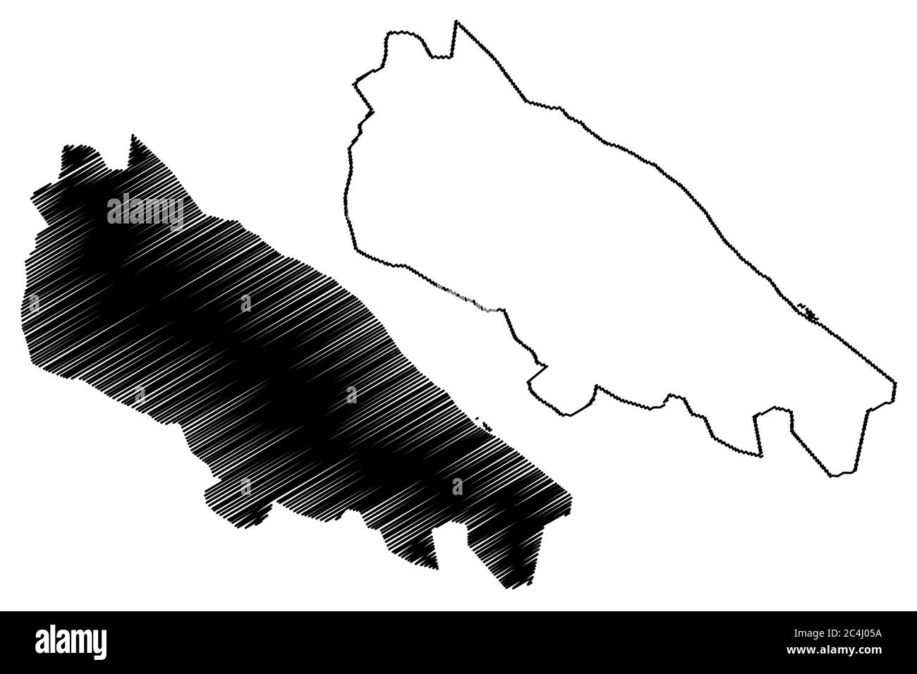 Kanpur City (Republic of India, Uttar Pradesh State) map vector ...