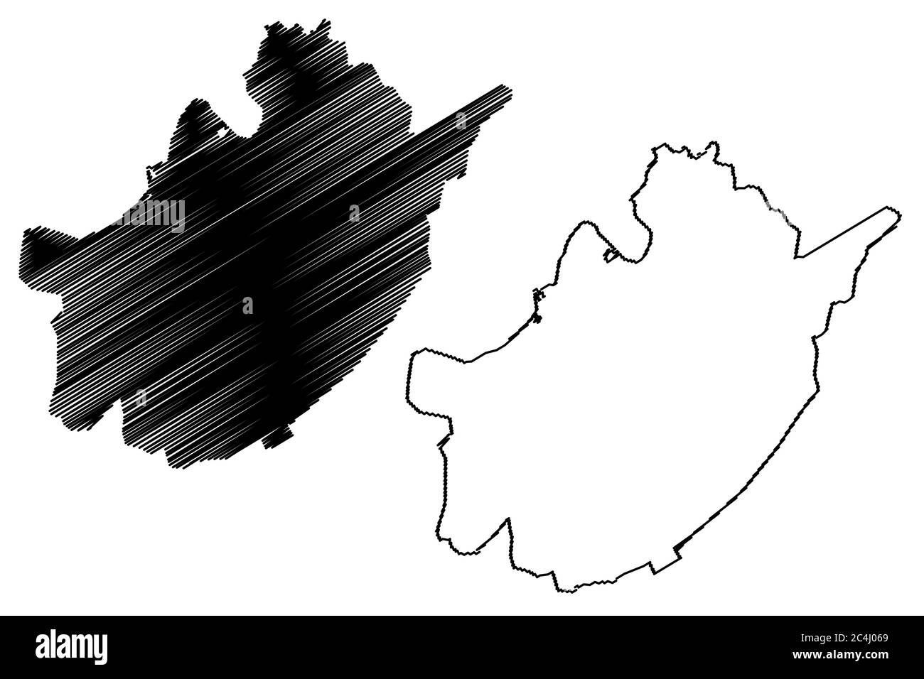 Jodhpur City (Republic of India, Rajasthan State) map vector ...