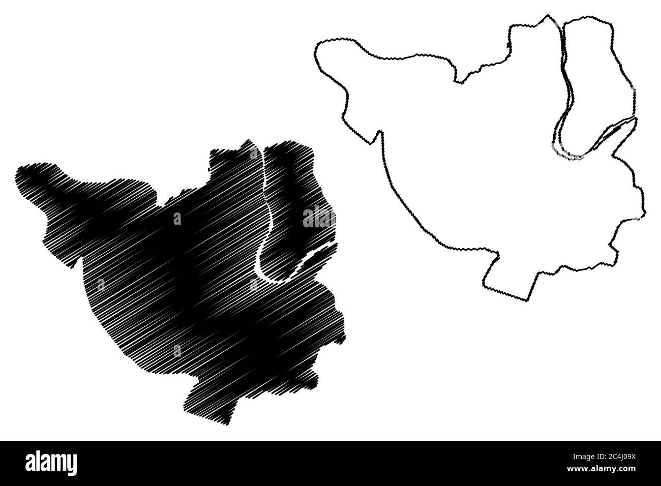 Agra City (Republic of India, Uttar Pradesh State) map vector ...