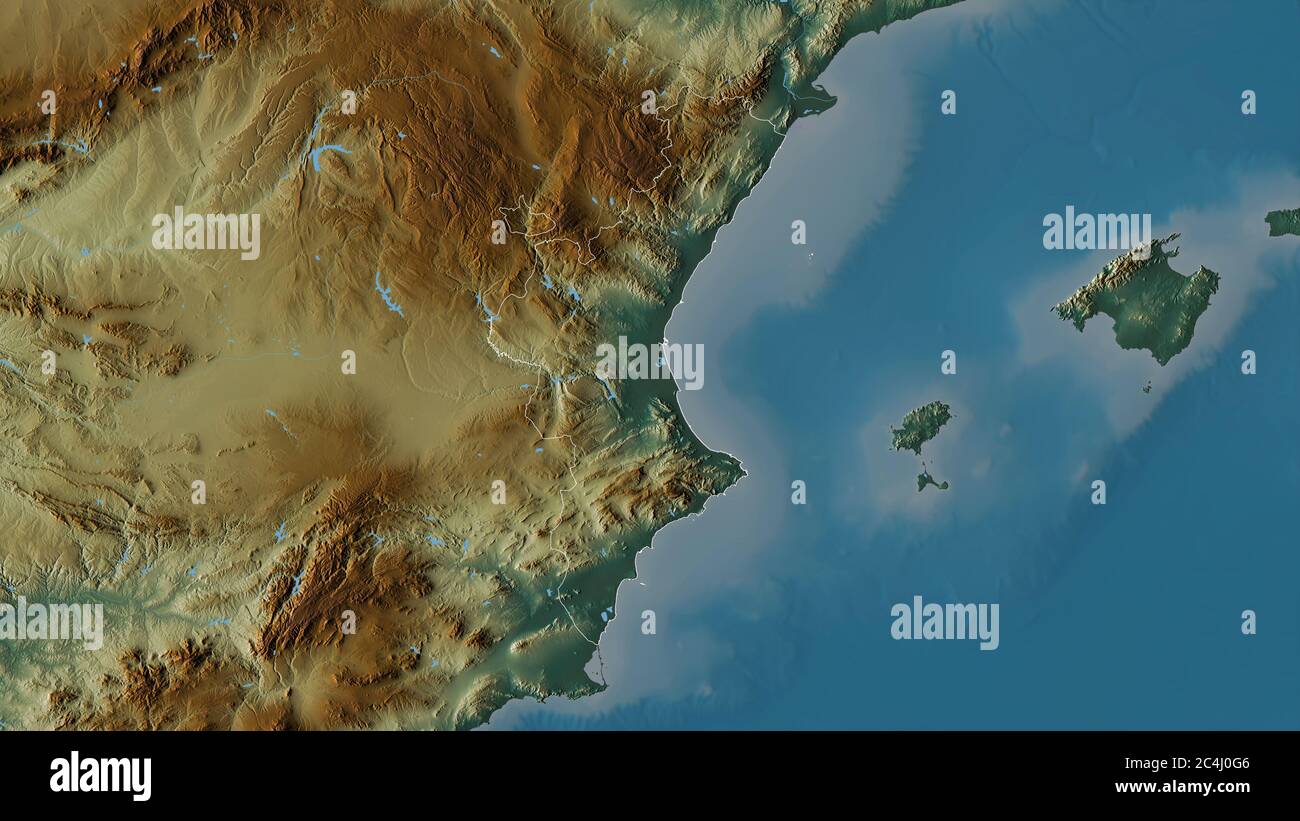 Valencia spain relief map hi-res stock photography and images - Alamy