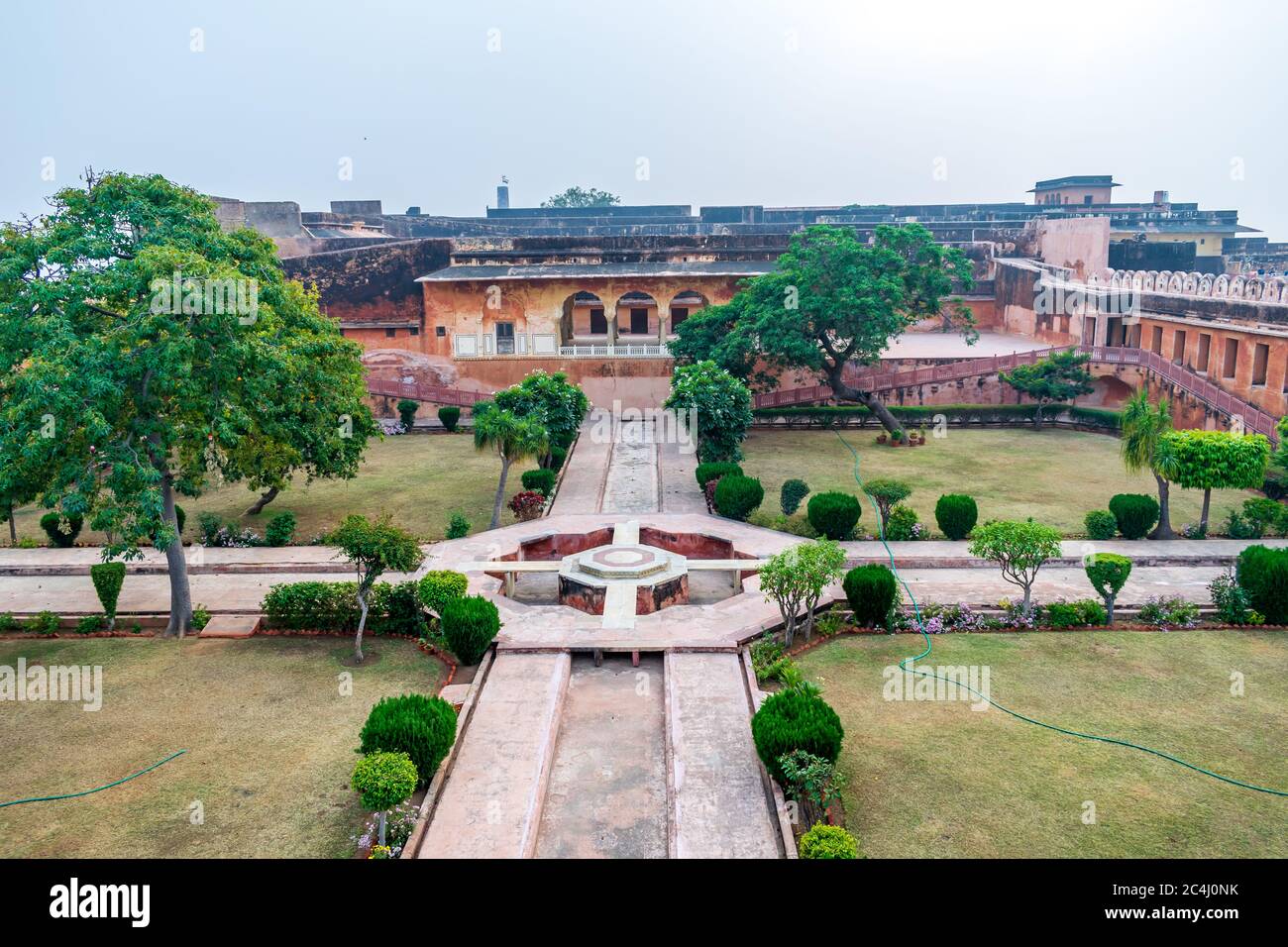 Jaipur, Rajasthan, India; Feb, 2020 : the Charbagh Garden at Jaigarh ...